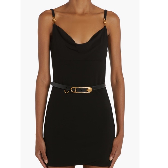 Versace | Accessories | Nwt Versace Safety Pin Leather Belt ...